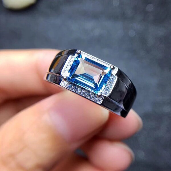 Mens Topaz Ring - Etsy