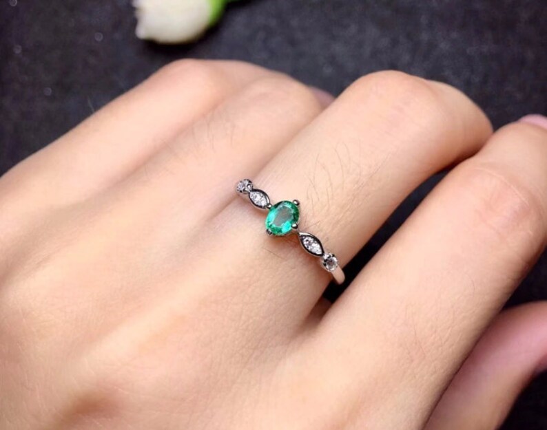 Natural Emerald Ring Emerald Engagement Ring Engagement & - Etsy
