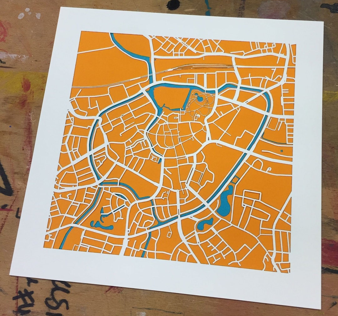 Breda City Map Paper Cut - Etsy