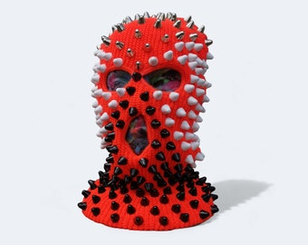 Beige Painted Spiked Ski Mask Balaclava - Etsy
