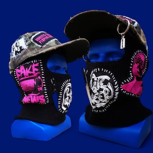 CUSTOM PATCHED Shiesty Ski Mask, Cap Punk Ski Mask, Spiked Skimask ...