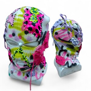 Custom Painted Ski Mask Balaclava White Green Black - Etsy