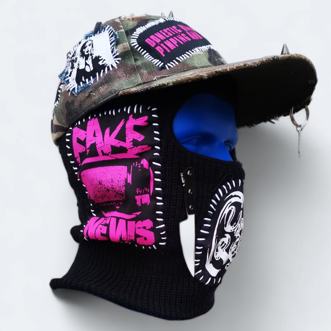 CUSTOM PATCHED Shiesty Ski Mask, Cap Punk Ski Mask, Spiked Skimask ...
