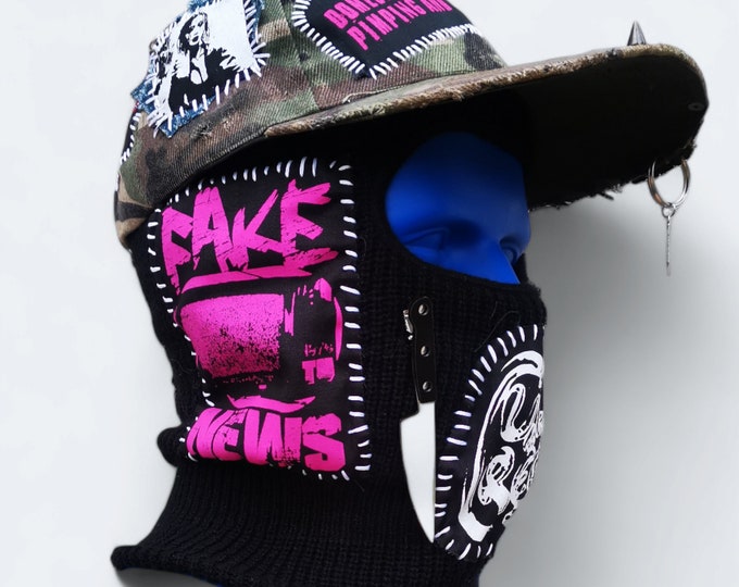 CUSTOM PATCHED - Shiesty Ski Mask, Cap Punk Ski Mask, Spiked Skimask ...