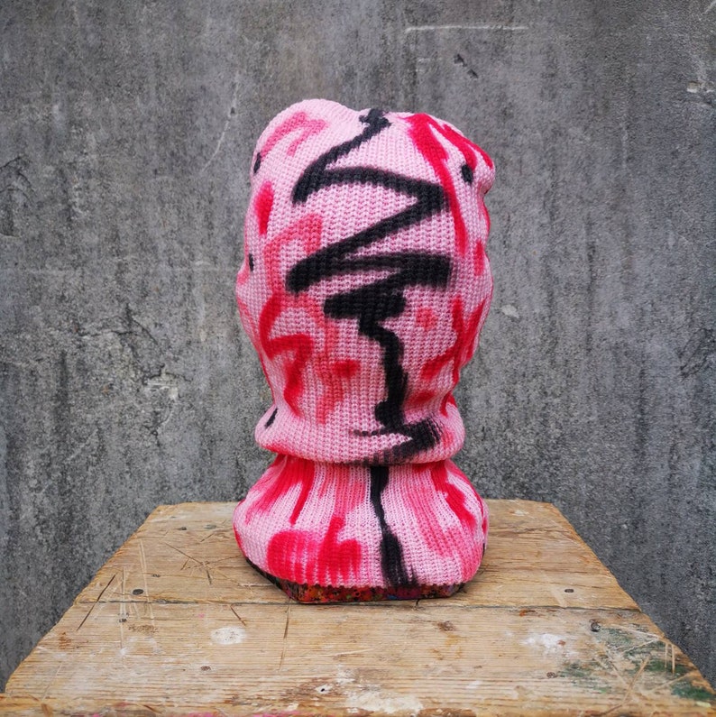 Custom Painted Spiked Ski Mask Balaclava Pink Black - Etsy
