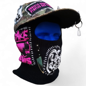 CUSTOM PATCHED Shiesty Ski Mask, Cap Punk Ski Mask, Spiked Skimask ...