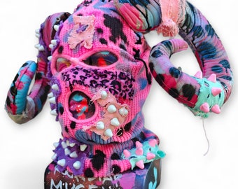 CUSTOM PATCHED Shiesty Ski Mask, Cap Punk Ski Mask, Spiked Skimask ...