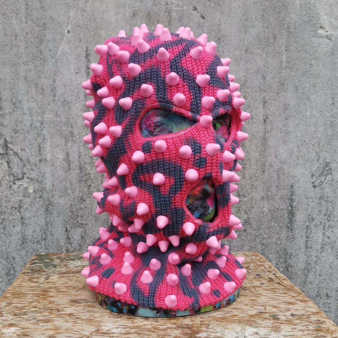 Custom Painted Spiked Ski Mask Balaclava Pink - Etsy
