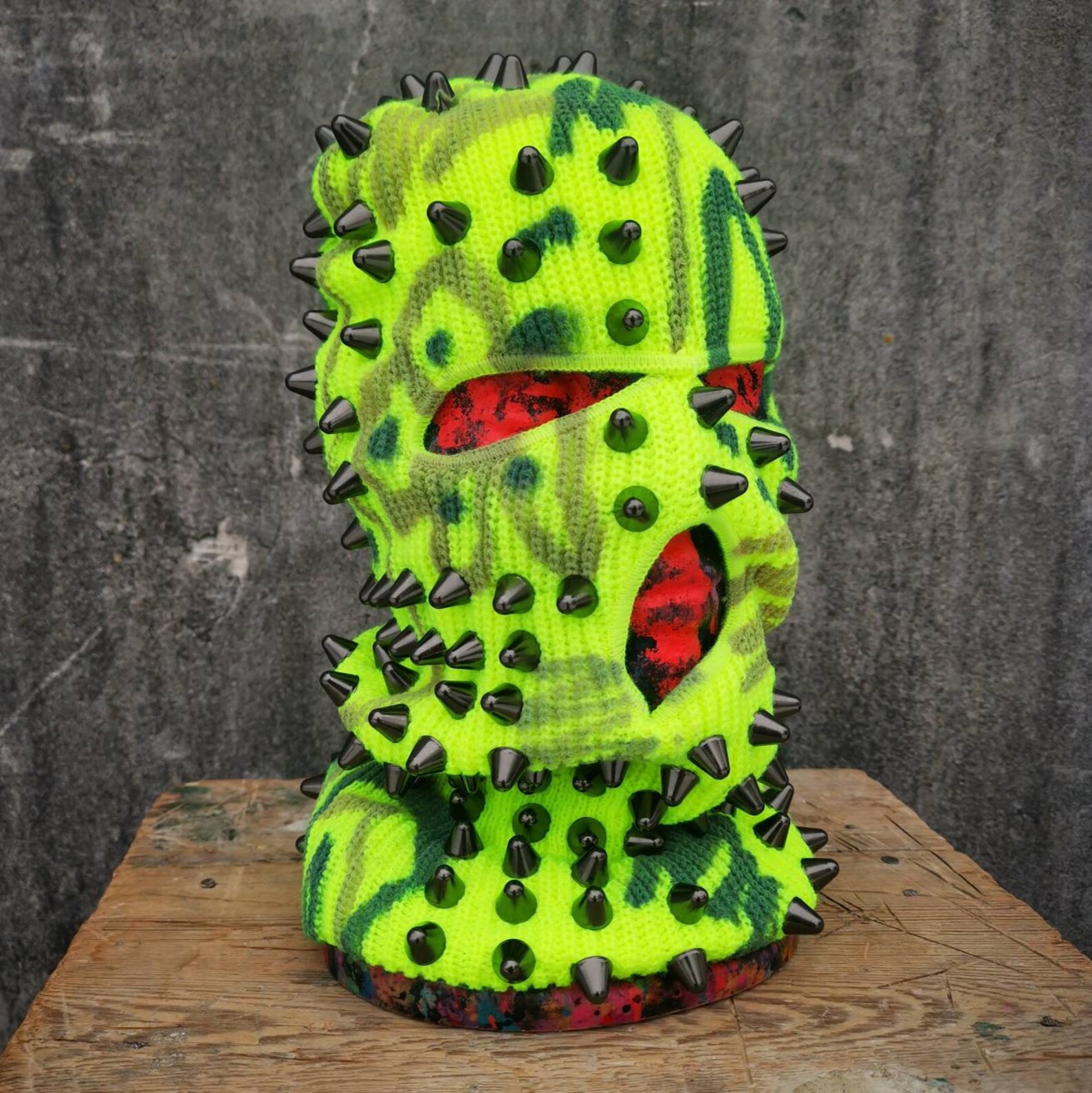 Custom Painted Spiked Ski Mask Balaclava Neon Green Purple | Etsy