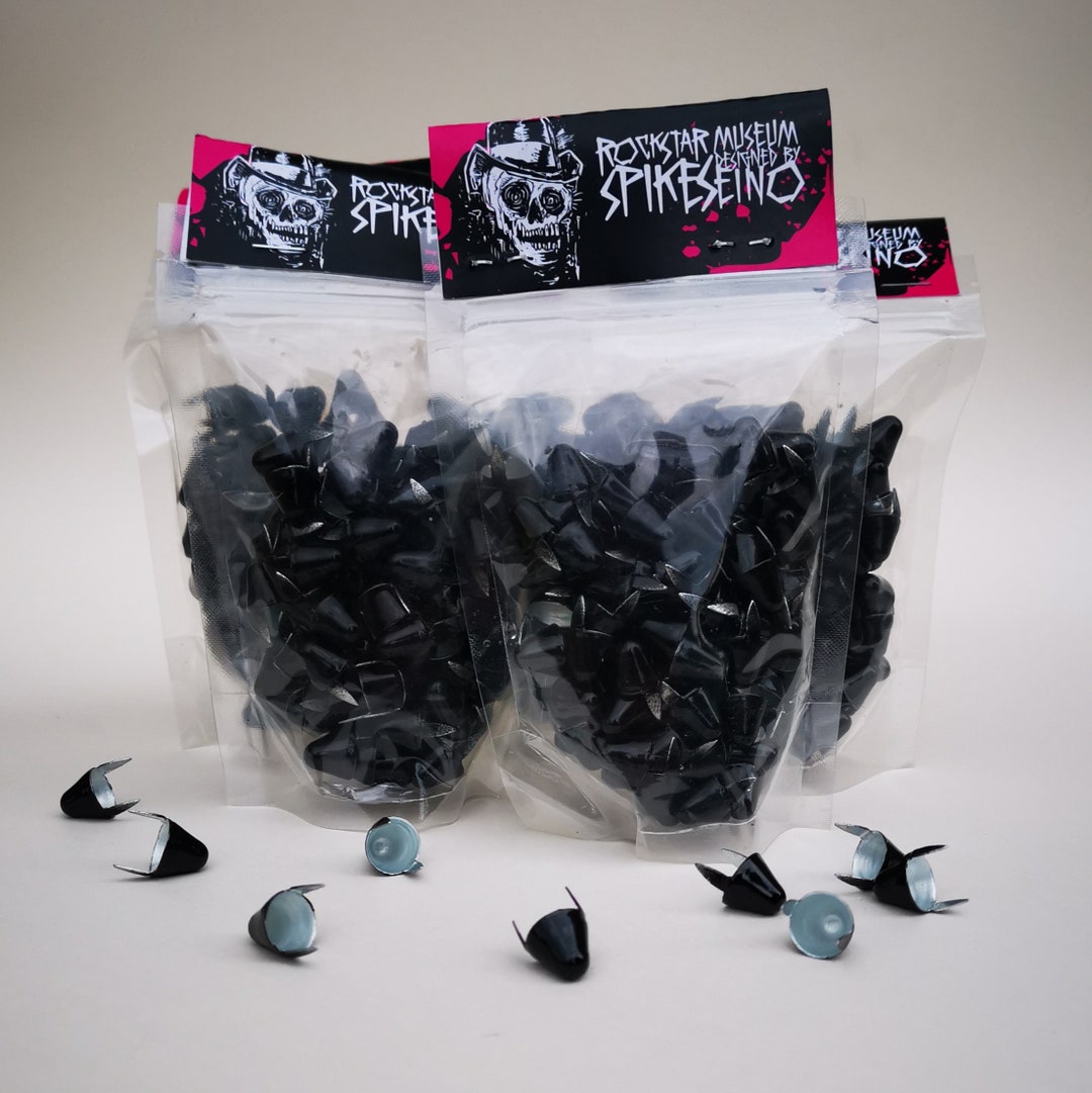 UK77 Black Studs 500 Pieces Set iron/brass Spikes 12.7 X 10.8 Mm Punk ...