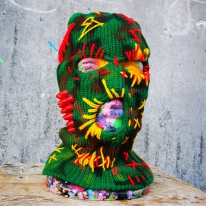 Custom Painted Spiked Ski Mask Balaclava Orange Green Red - Etsy