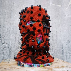 Custom Painted Spiked Ski Mask Balaclava Brown Black - Etsy