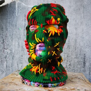 Custom Painted Spiked Ski Mask Balaclava Orange Green Red - Etsy