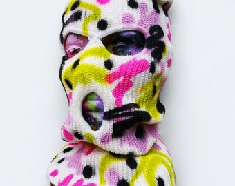 Custom Painted Spiked Ski Mask Balaclava Pink Blue - Etsy