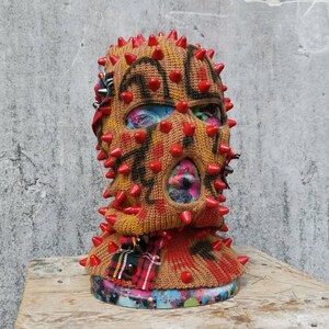 Custom Painted Ski Mask Balaclava With Brown Yellow Red - Etsy