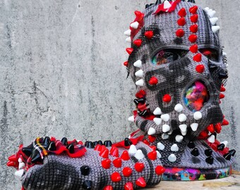 Custom Painted Ski Mask Balaclava With Brown Yellow Red - Etsy