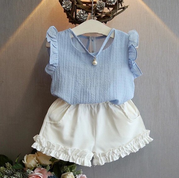 Girls Pearl Chiffon and Plaid Fashion Set - Etsy