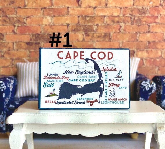 Dollhouse Miniature Cape Cod wood sign 1:12 scale dollhouse accessories ...