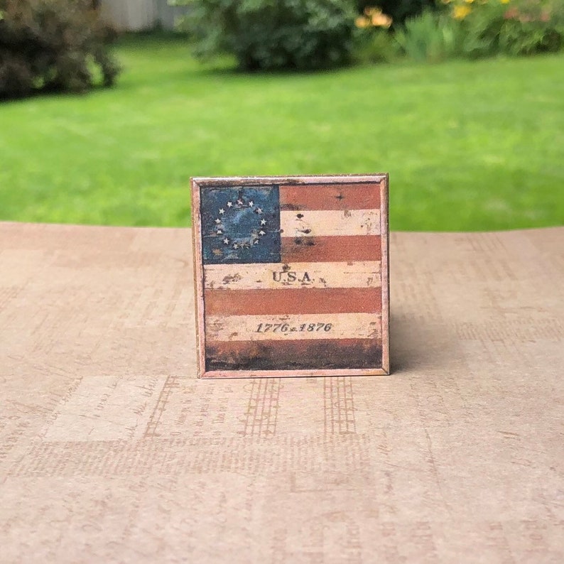 Dollhouse Miniature American Flag Centennial Reproduction 1:12 Scale ...