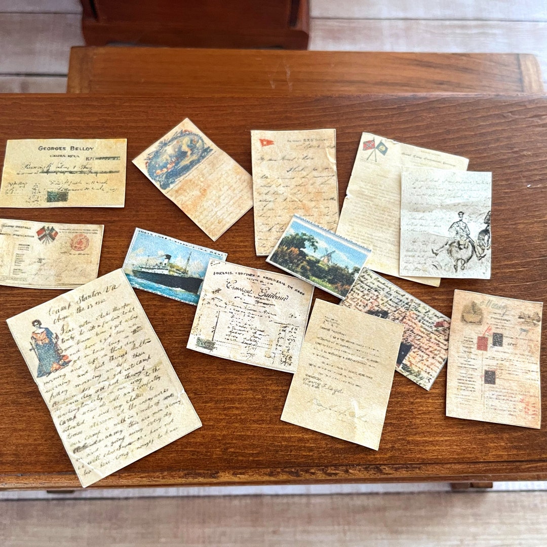 Miniature Vintage Letters Bills Postcards Reproduction 1:12 Scale - Etsy