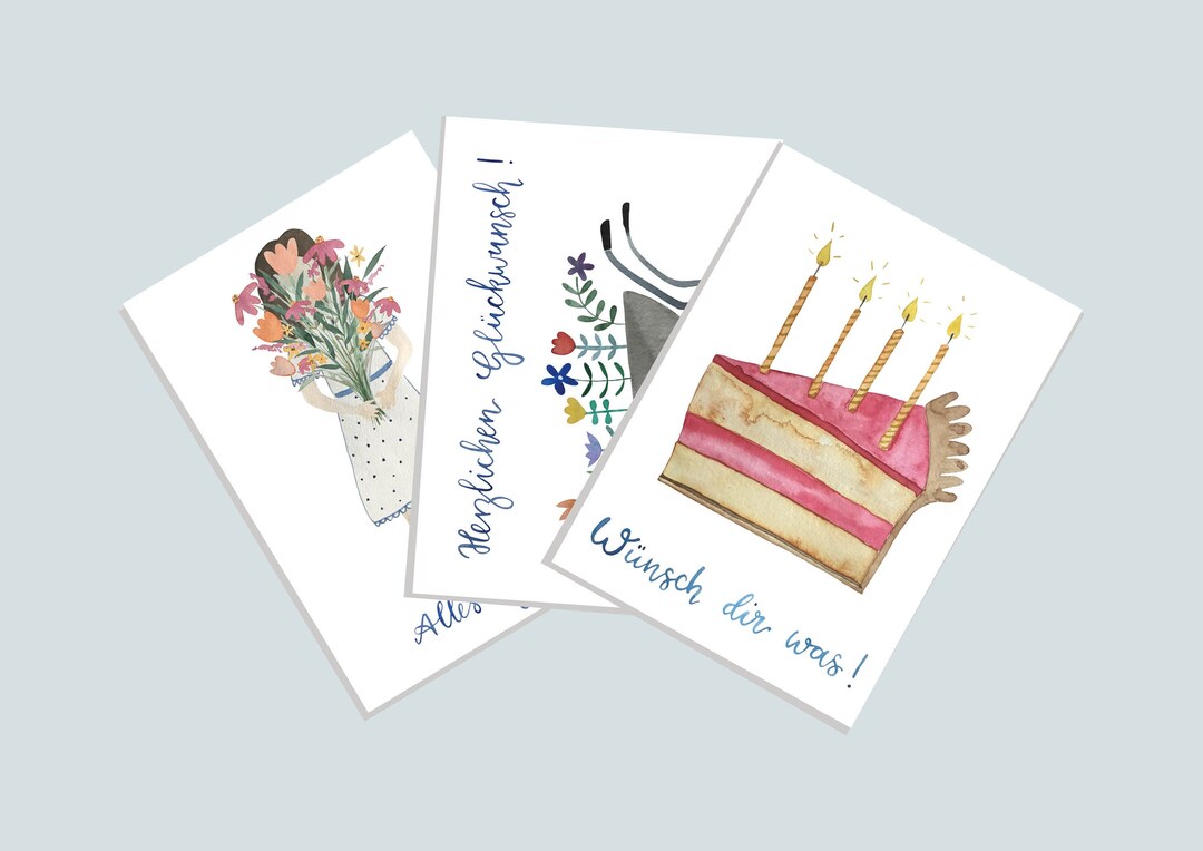 Postkarten-Set ""Glückwunsch"", Geburtstagskarte, Herzlichen ...