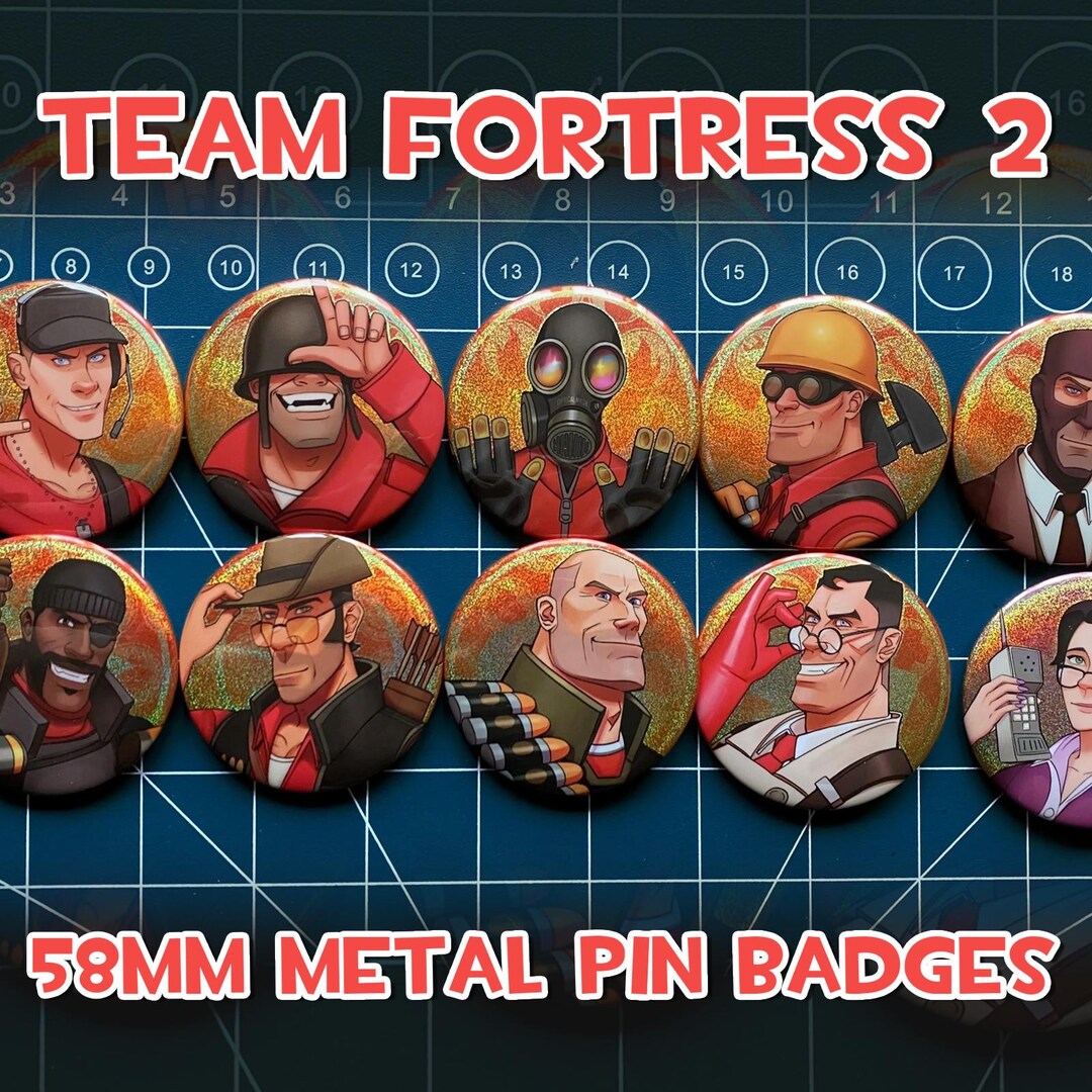 Team Fortress 2 - 58mm Holographic Gold Glitter Pin Badges / Buttons - Etsy