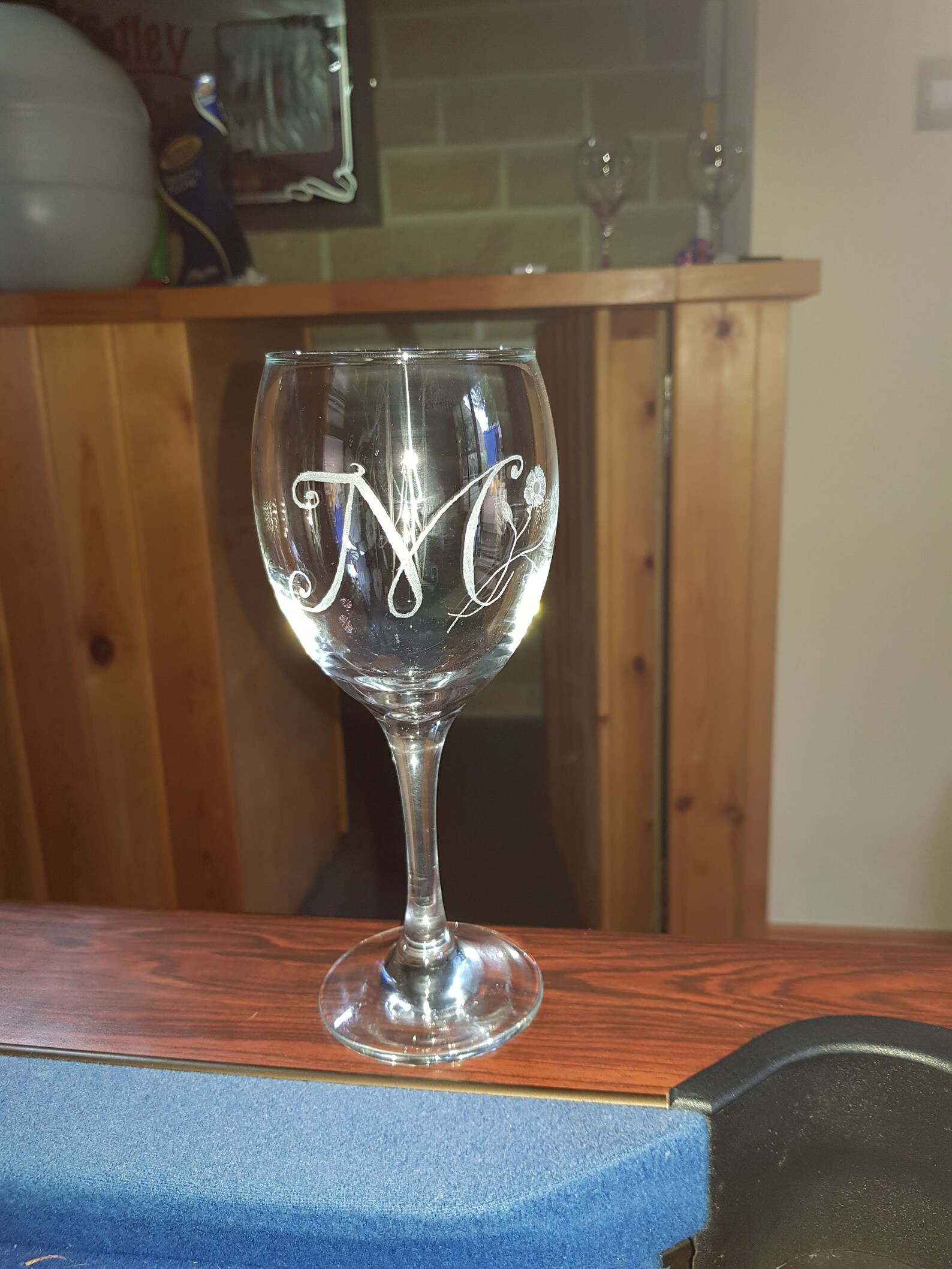 Hand Engraved Personalised Monogram Letter Glass - Etsy