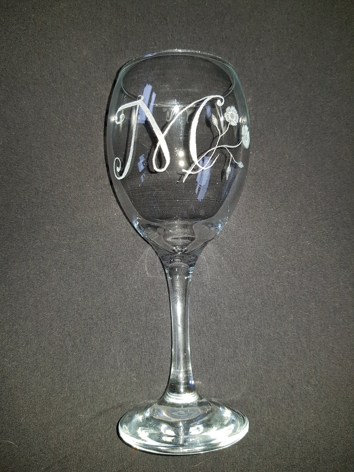 Hand Engraved Personalised Monogram Letter Glass - Etsy