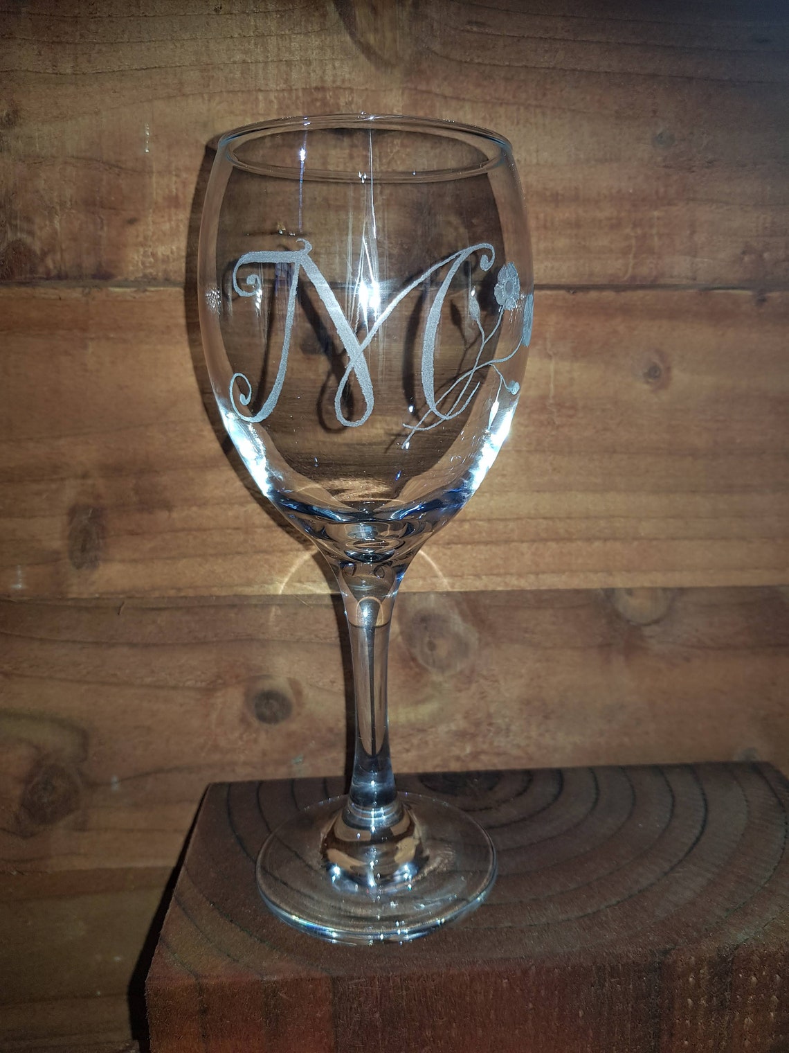 Hand Engraved Personalised Monogram Letter Glass - Etsy