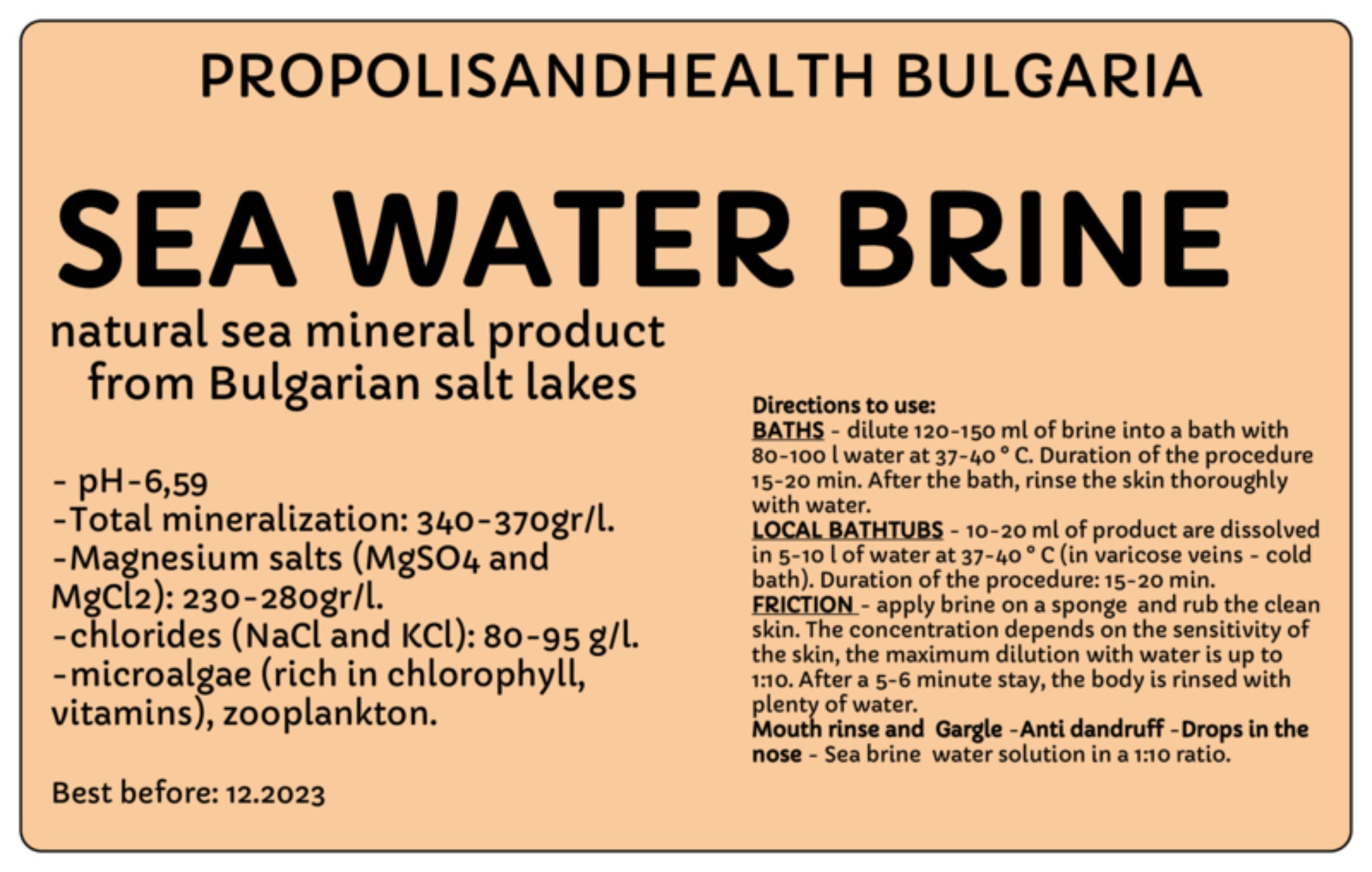 Sea Water Skin and Body Solution 250 Ml/ 8.8 Oz. Magnesium Body Wash ...