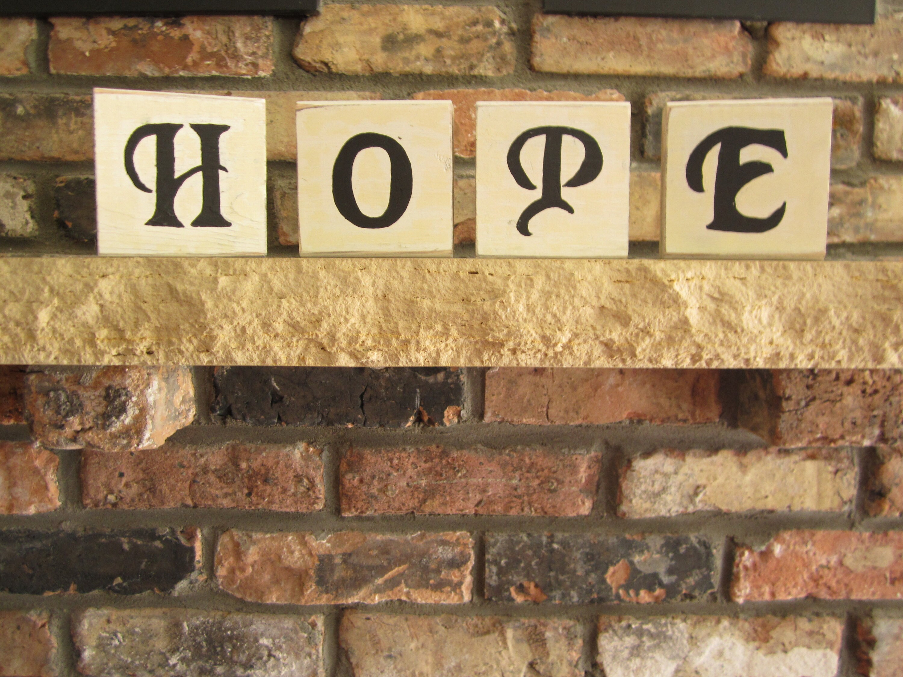 Hope Wood Blocks Hand Painted Blocks Hope Letter Blocks - Etsy