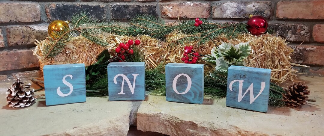 Snow Letter Blocks, Rustic Letter Blocks, 2x4 Letter, Winter Letter ...