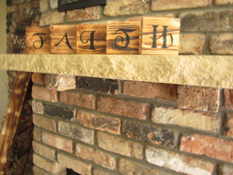Faith wood decor Faith block letters Rustic wood blocks | Etsy