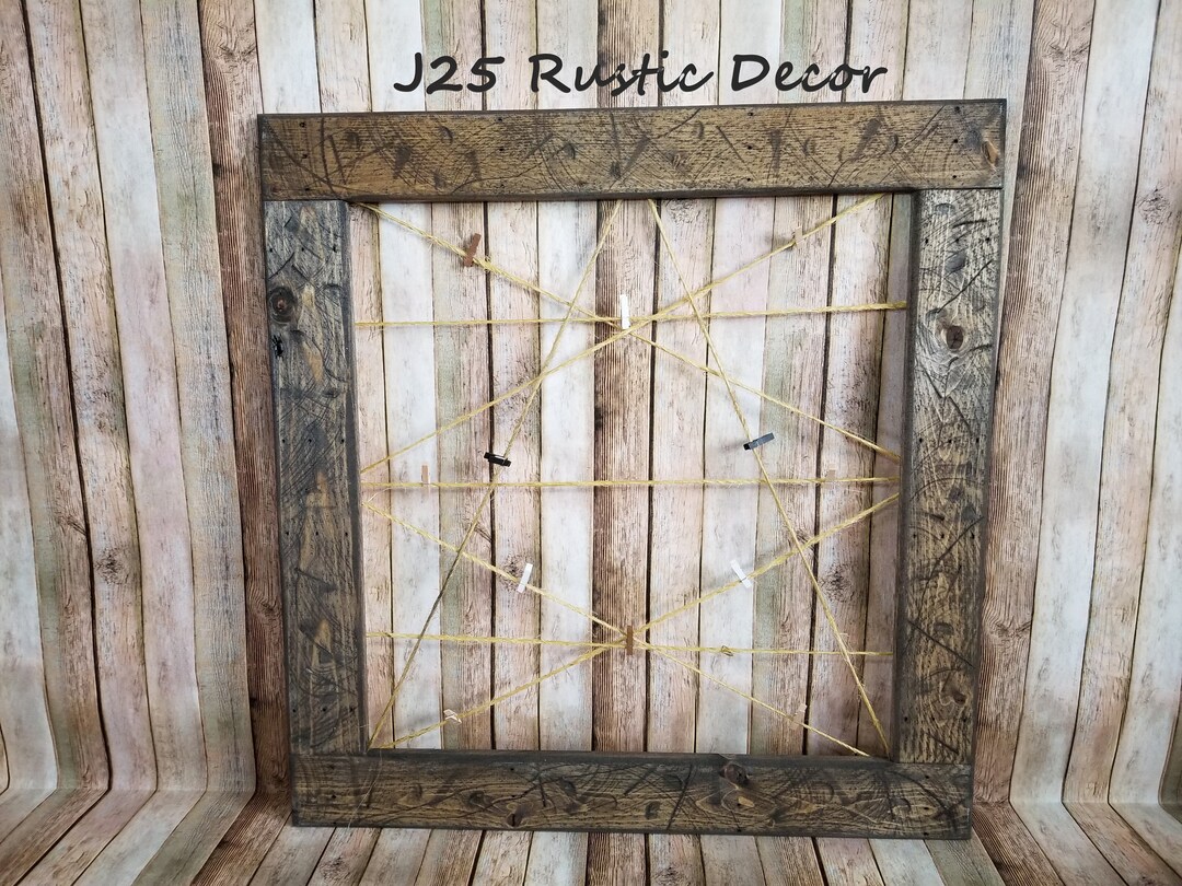 Distressed Wood Clothespin Frame, Rustic Photo Collage, Rustic Picture ...