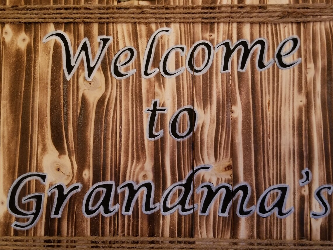Welcome to Grandma's Sign, Rustic Welcome Sign, Picket Fence Sign ...