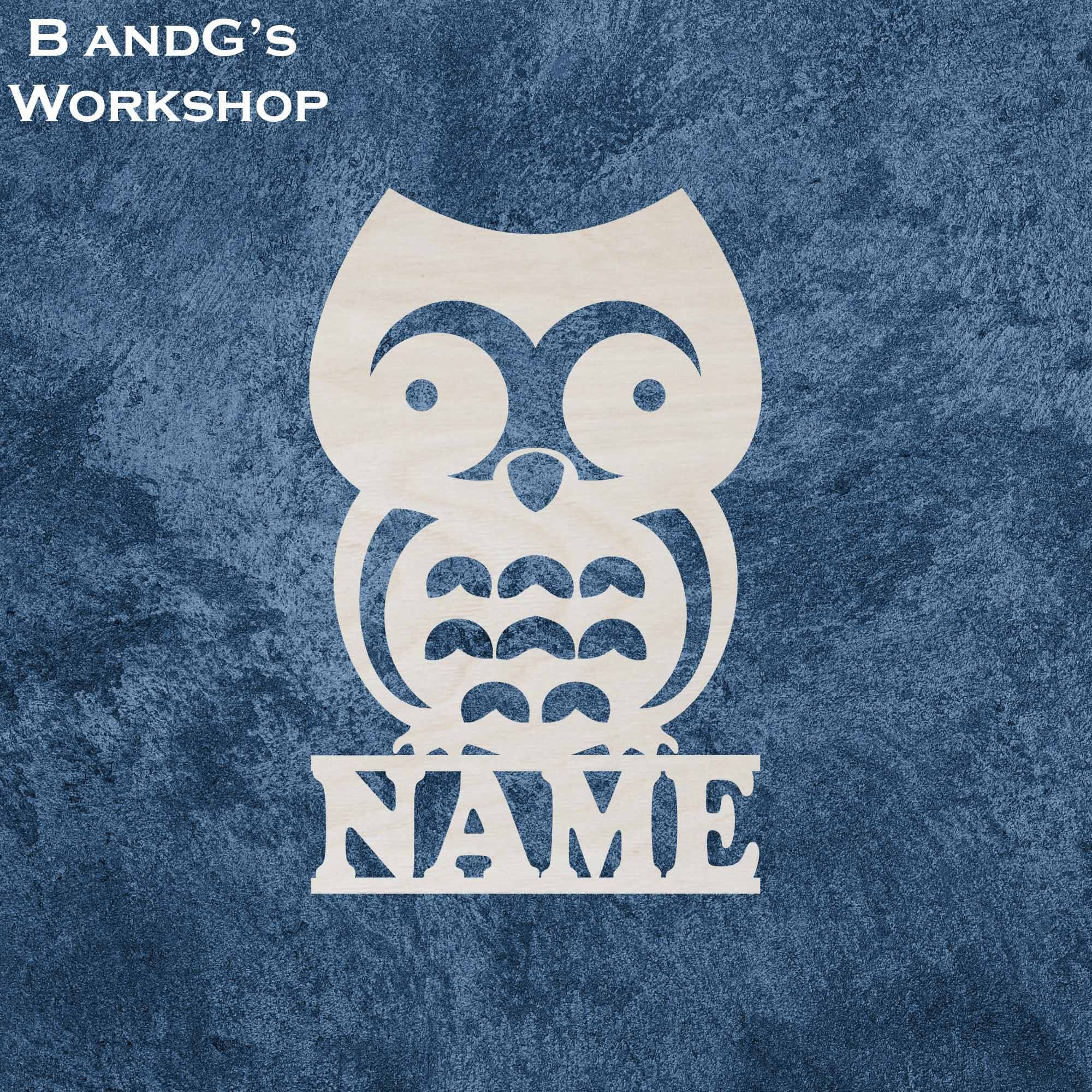 Wooden Owl name sign Owl decor name sign | Etsy