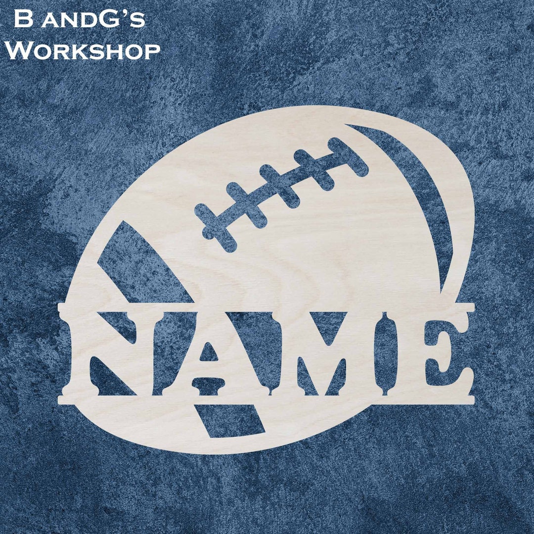 Wooden Football Name Sign Football Decor Name Sign - Etsy