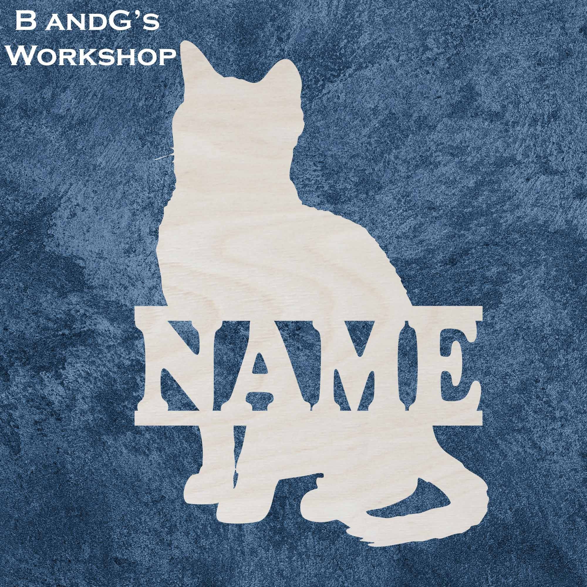 Wooden Cat Name Sign Cat Decor Name Sign | Etsy
