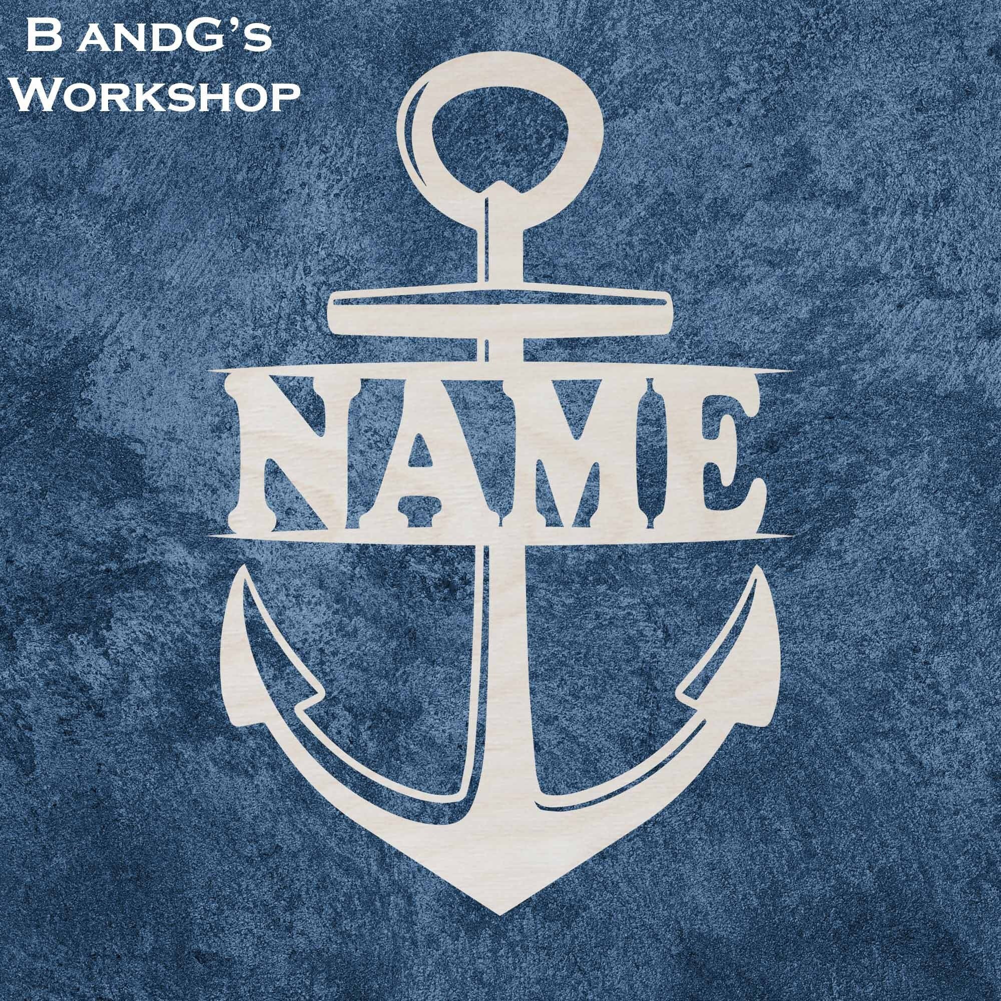 Anchor Name Sign Anchor Decor Name Sign - Etsy