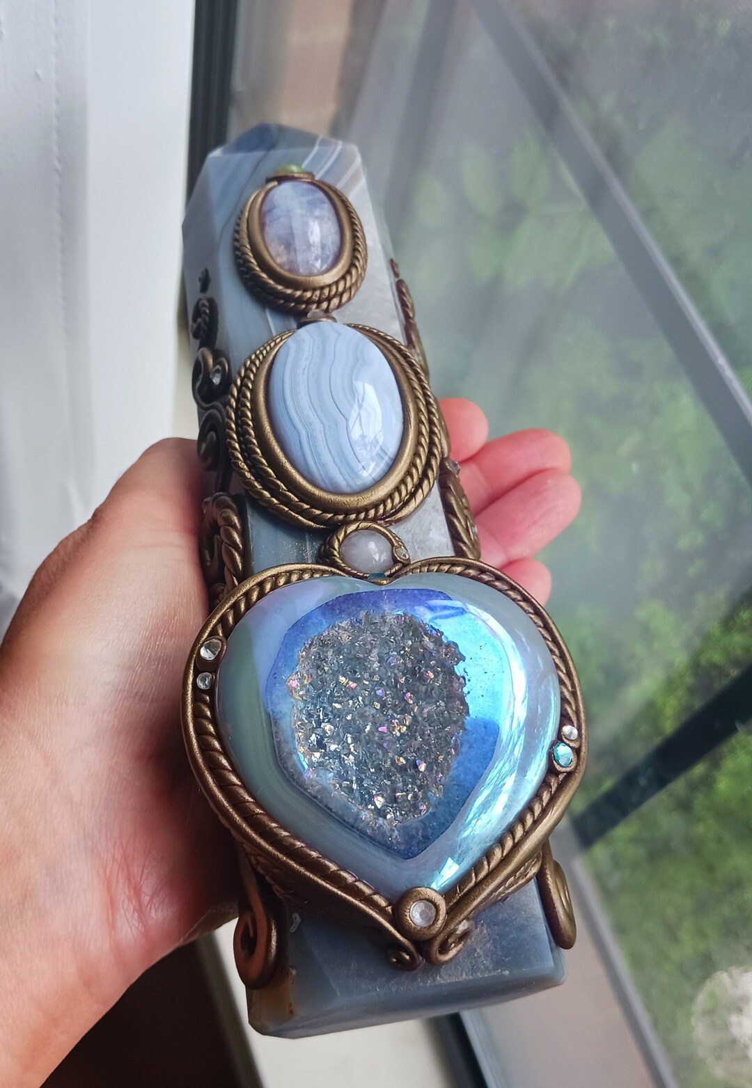 Agate Crystal Tower tension Dissolver Crystal Wand Altar Wand - Etsy