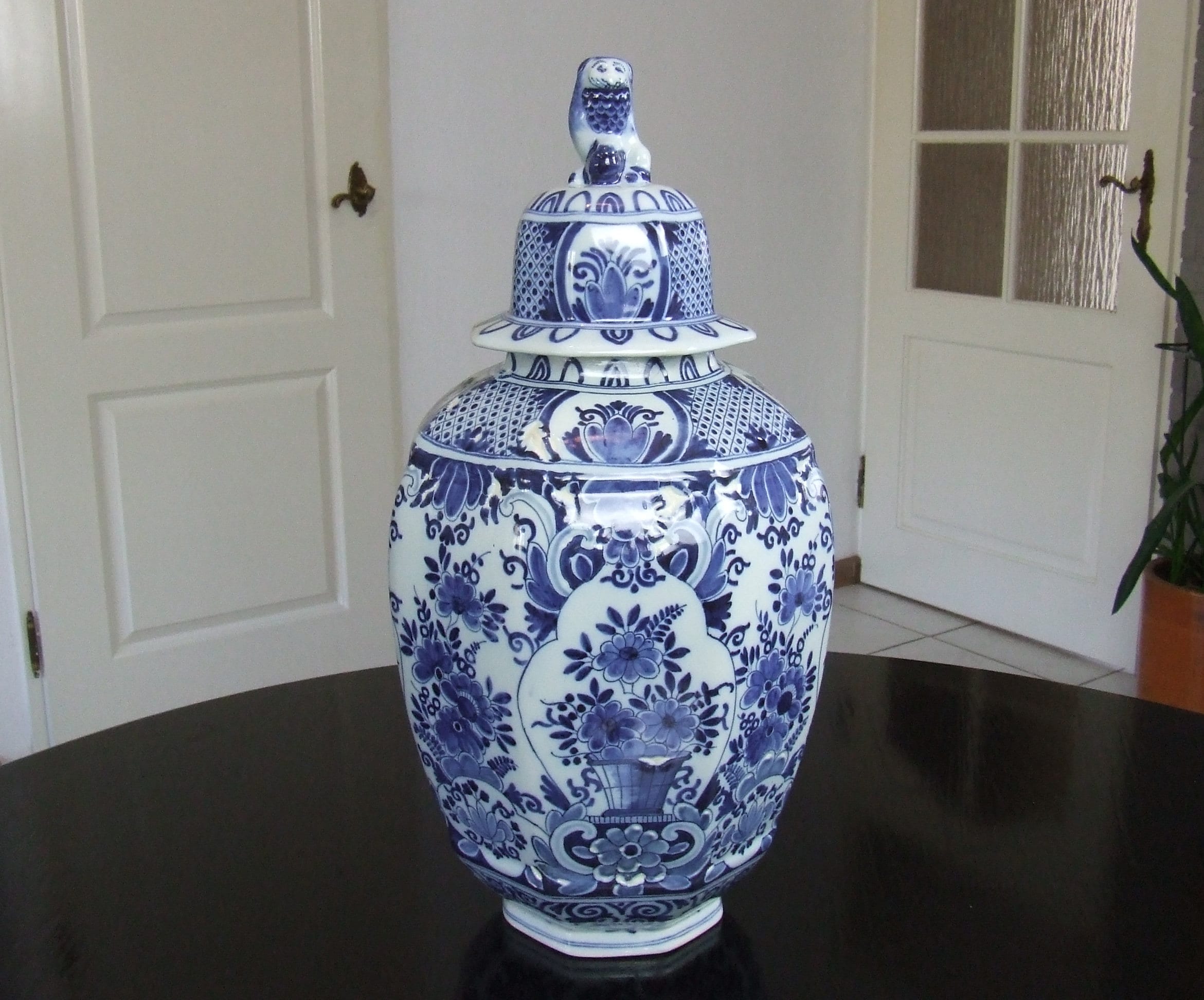 Boch Frères Keramis very large antique handpainted Delft style covered ...