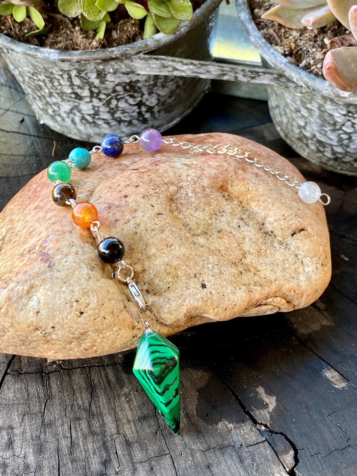 Malachite Dowsing Pendulum Hexagon Pyramid Reiki Pendulum - Etsy