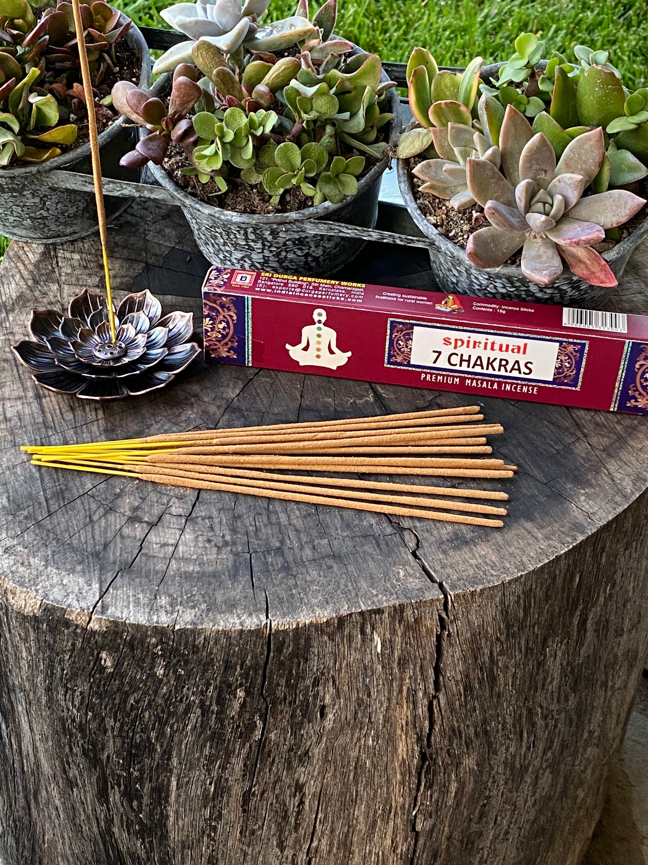 Lotus Incense Set Brass Lotus Dish and 7 Chakras Incense - Etsy