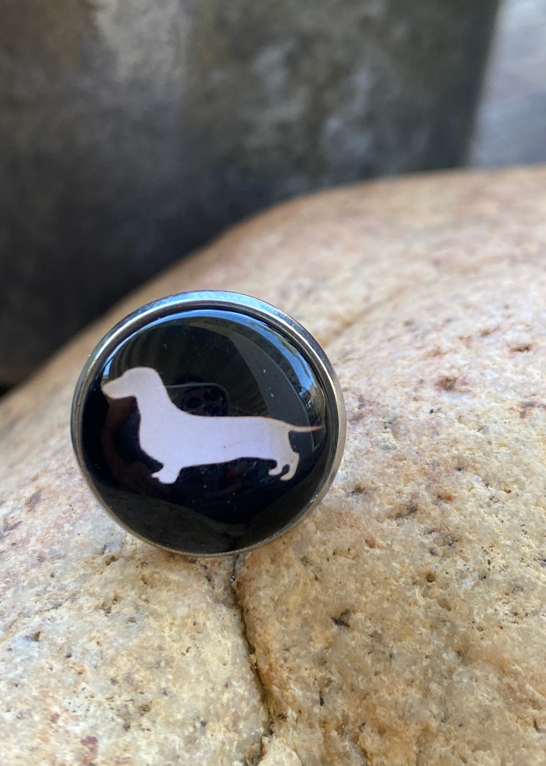 Dachshund Pin, Wiener Dog Pin, Black & White Dog Pin - Etsy