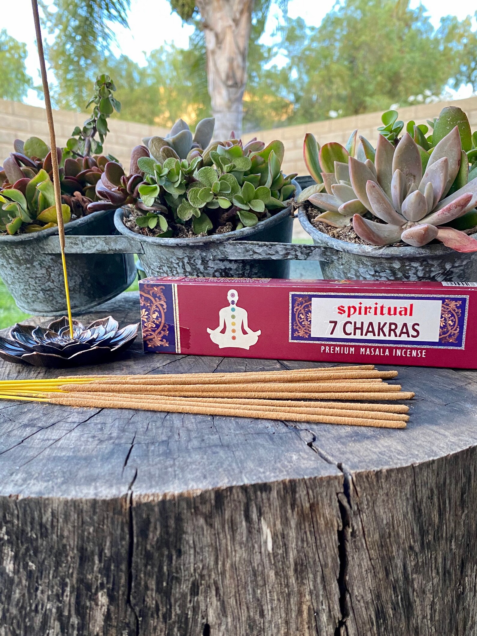 Lotus Incense Set Brass Lotus Dish and 7 Chakras Incense | Etsy