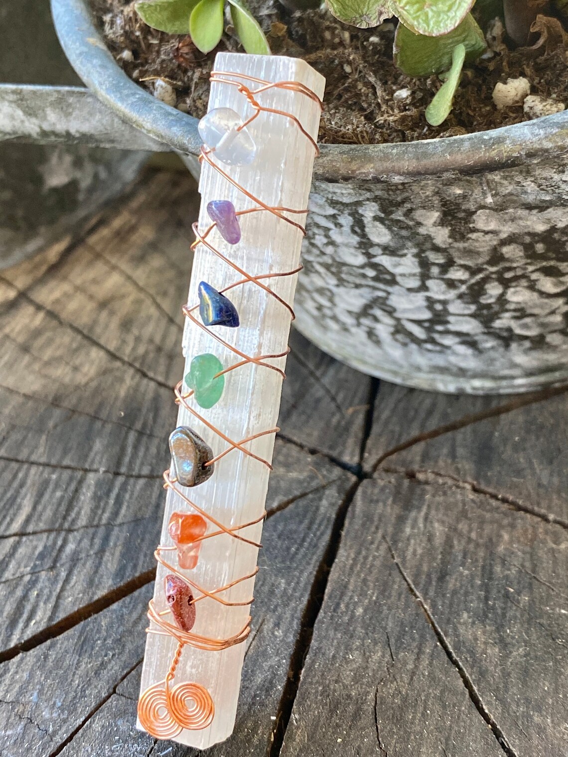 Chakra Selenite Wand Reiki Healing Wand Chakra Balancing | Etsy