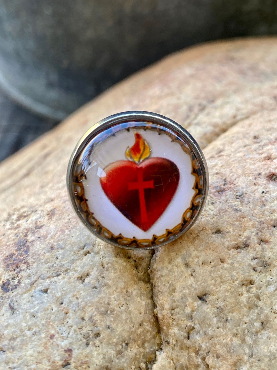Sacred Heart Pin, Holy Spirit Pin, Jesus Pin, Catholic Pin, Religious ...