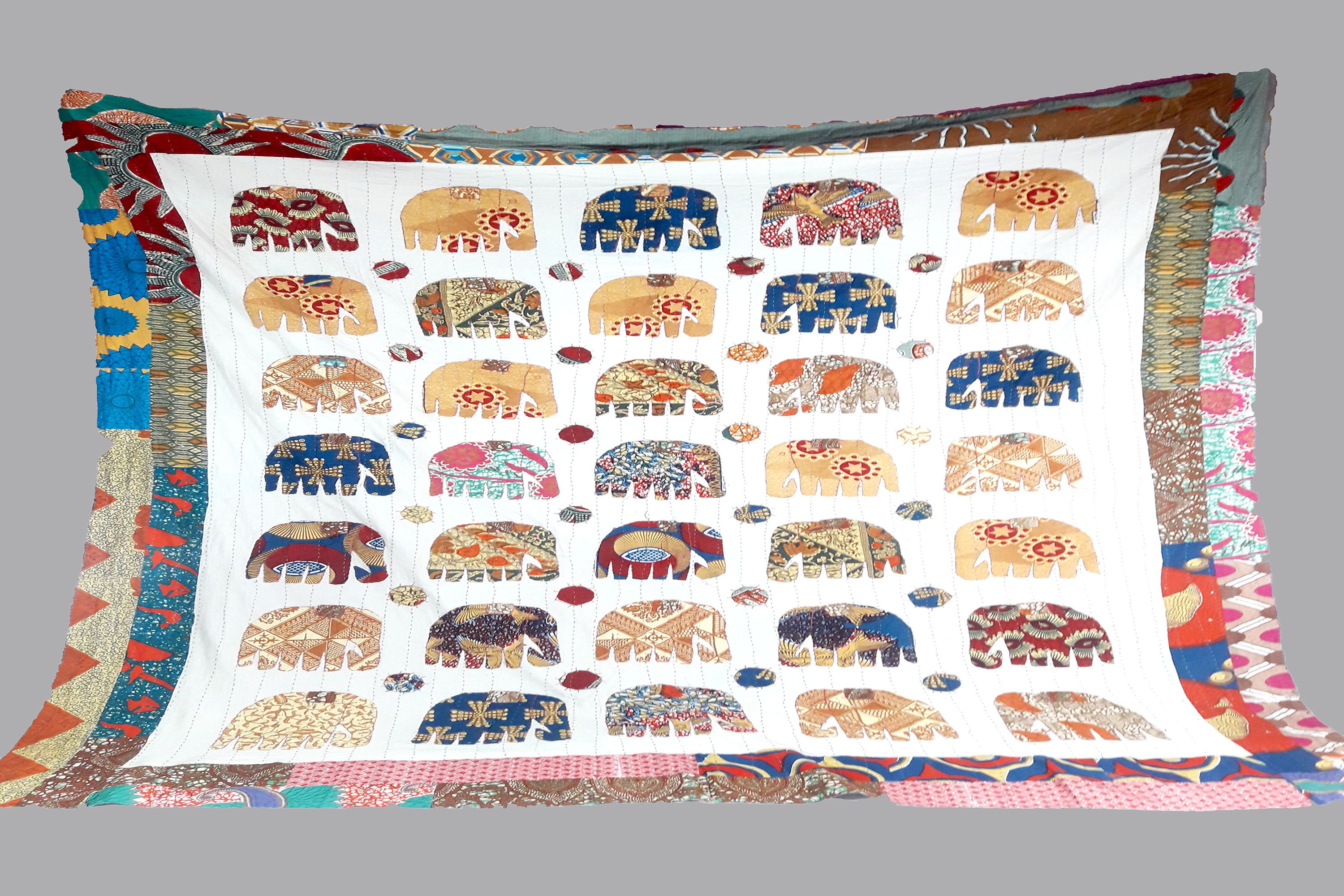 Indian Traditional Handmade Gujrati Embroidery Bedsheet Stylized ...