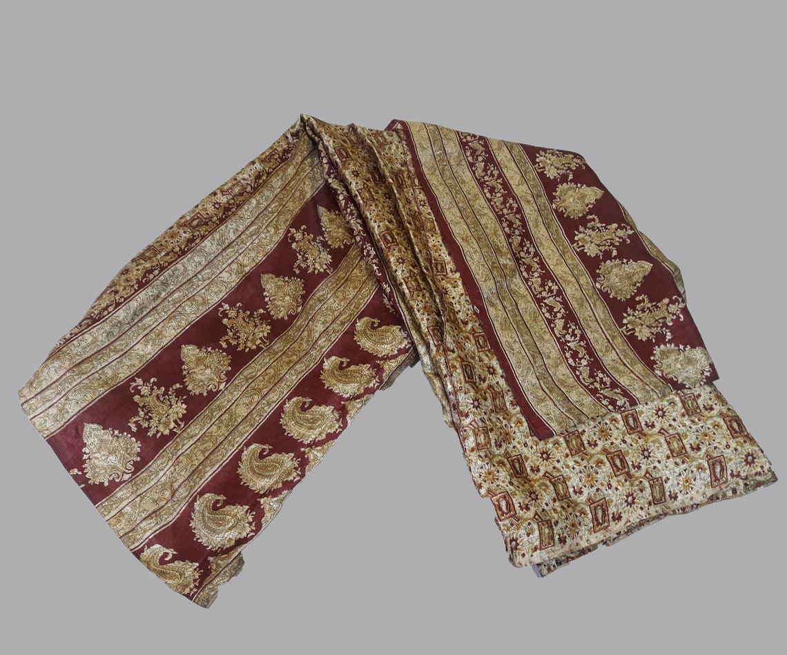 Vintage Decorative Saree Sari Woven Long Fabric Printed Wrap | Etsy