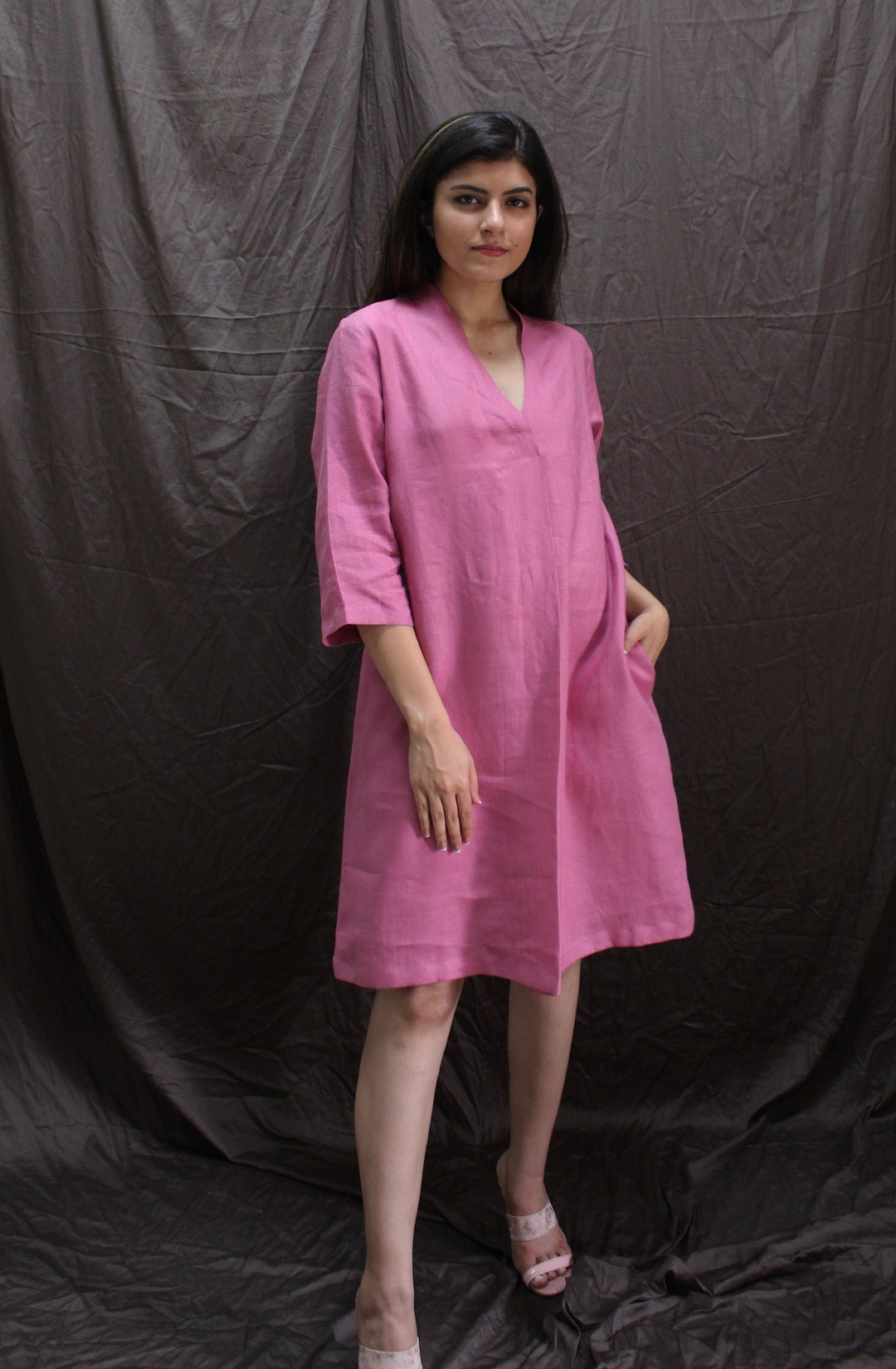 Linen Tunic Linen Dress Loose Linen Dress Pure Linen Dress Plus